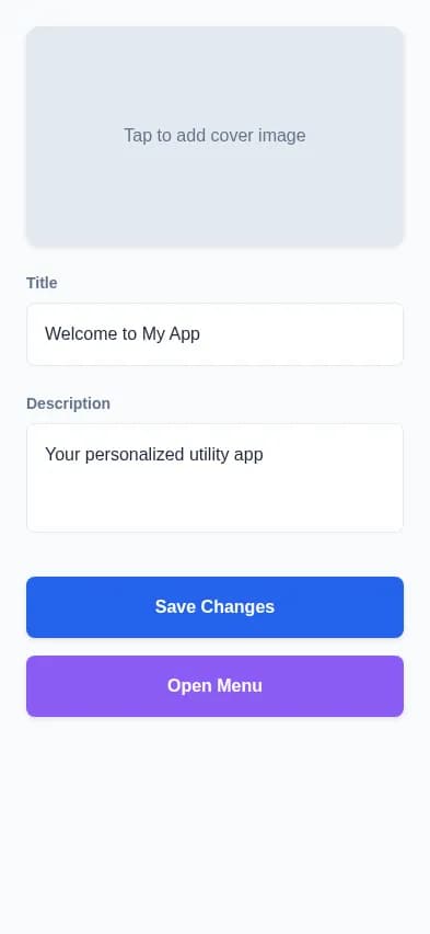 Minimalist Multi-Section Mobile Utility App