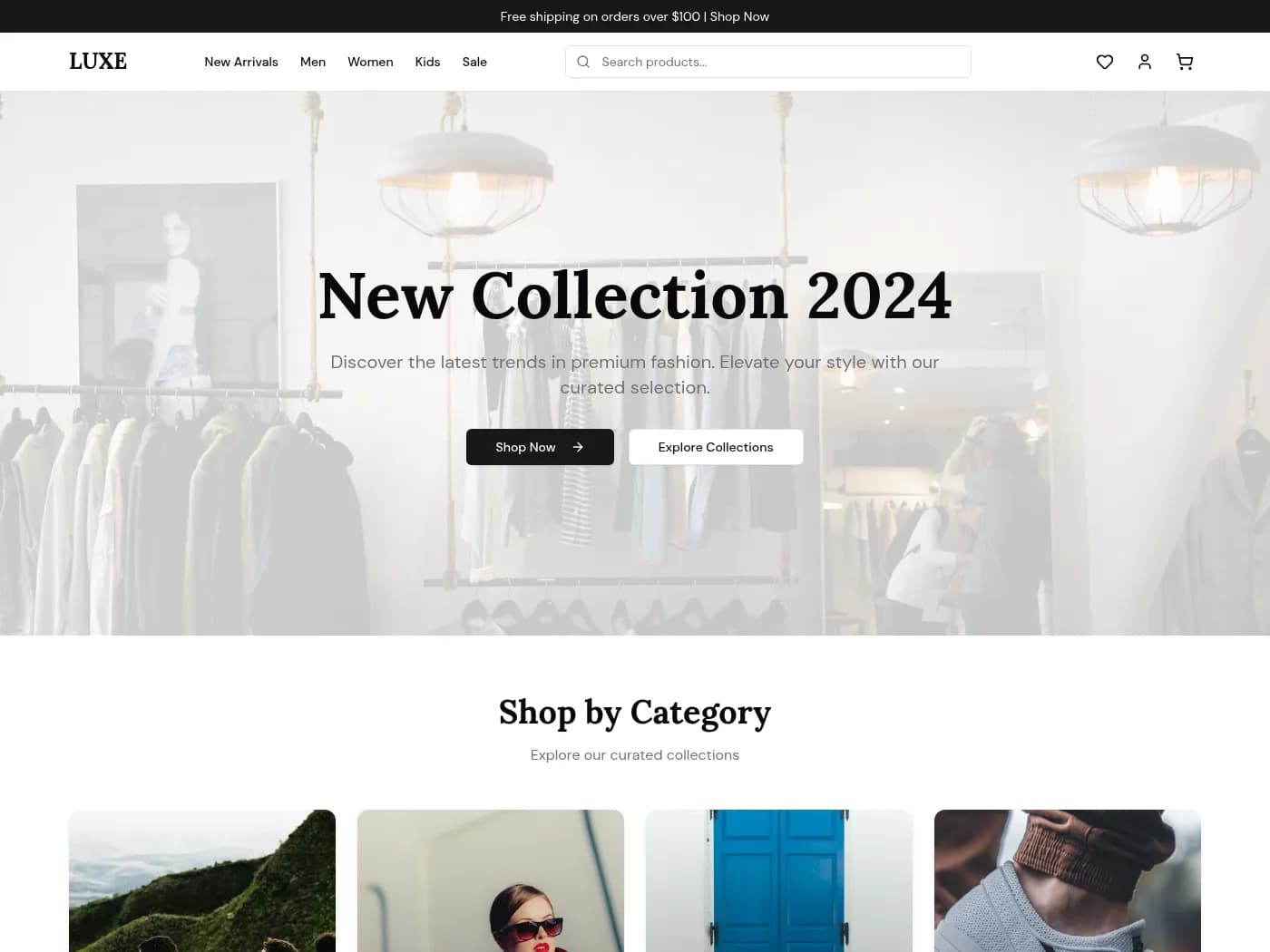Minimalist Premium E-Commerce Website