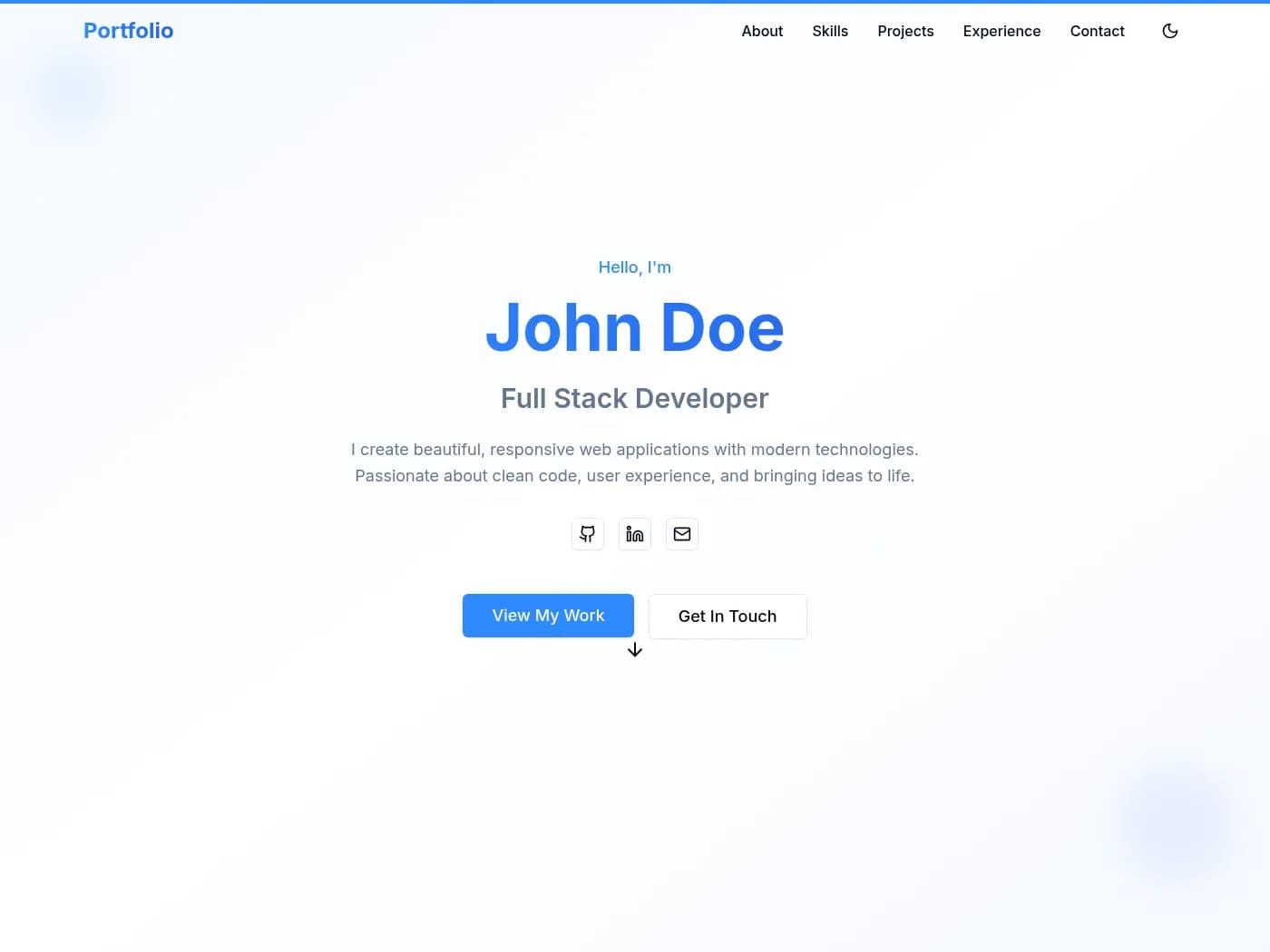 Minimalist Resume Website with Editable Sections and PDF Export