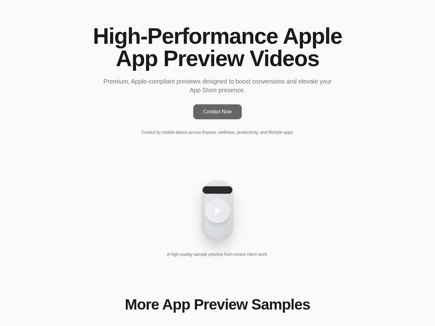 Minimalistic Apple-Style Landing Page