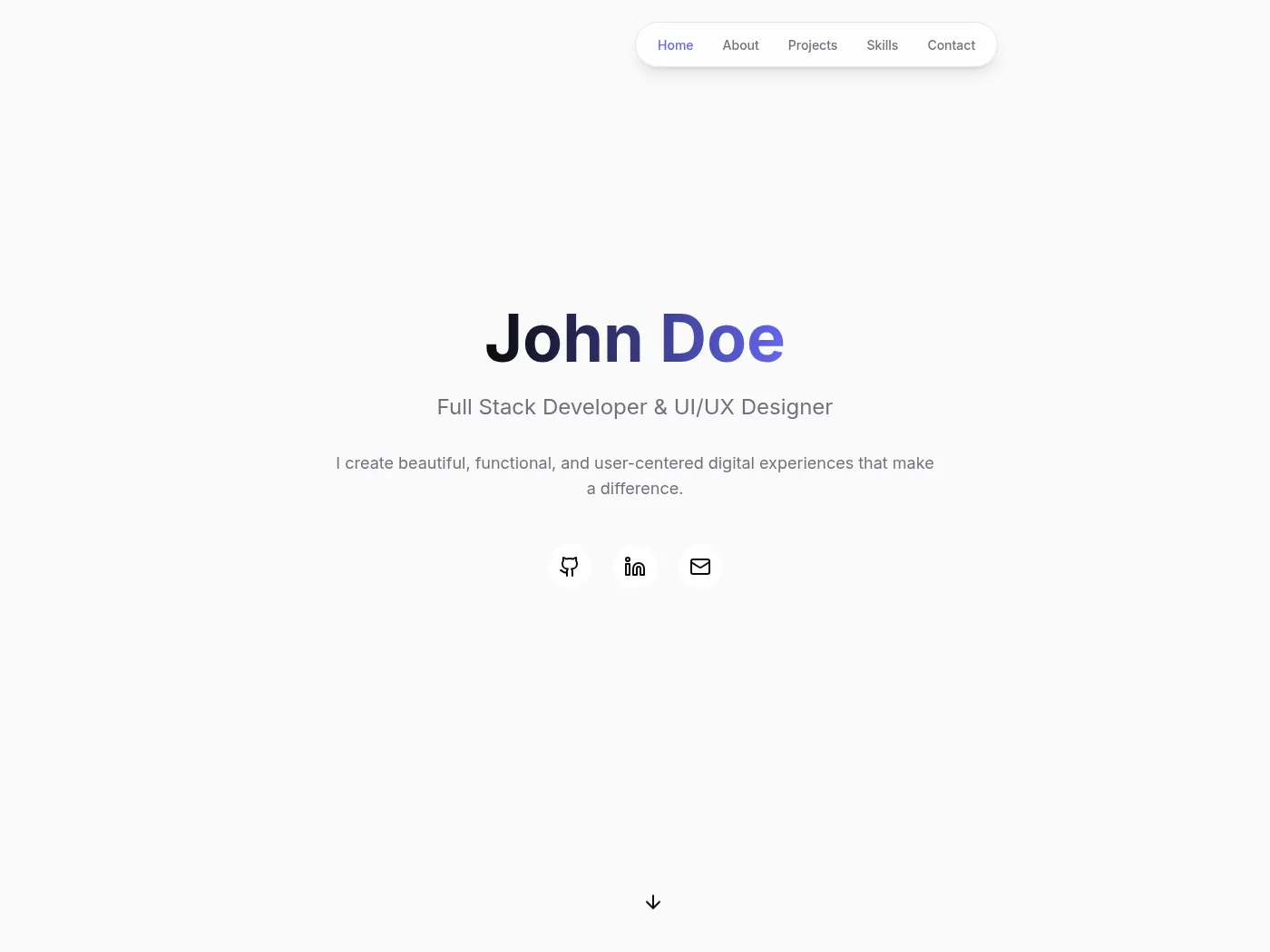 Minimalistic Portfolio Website with Smooth Scroll Transitions