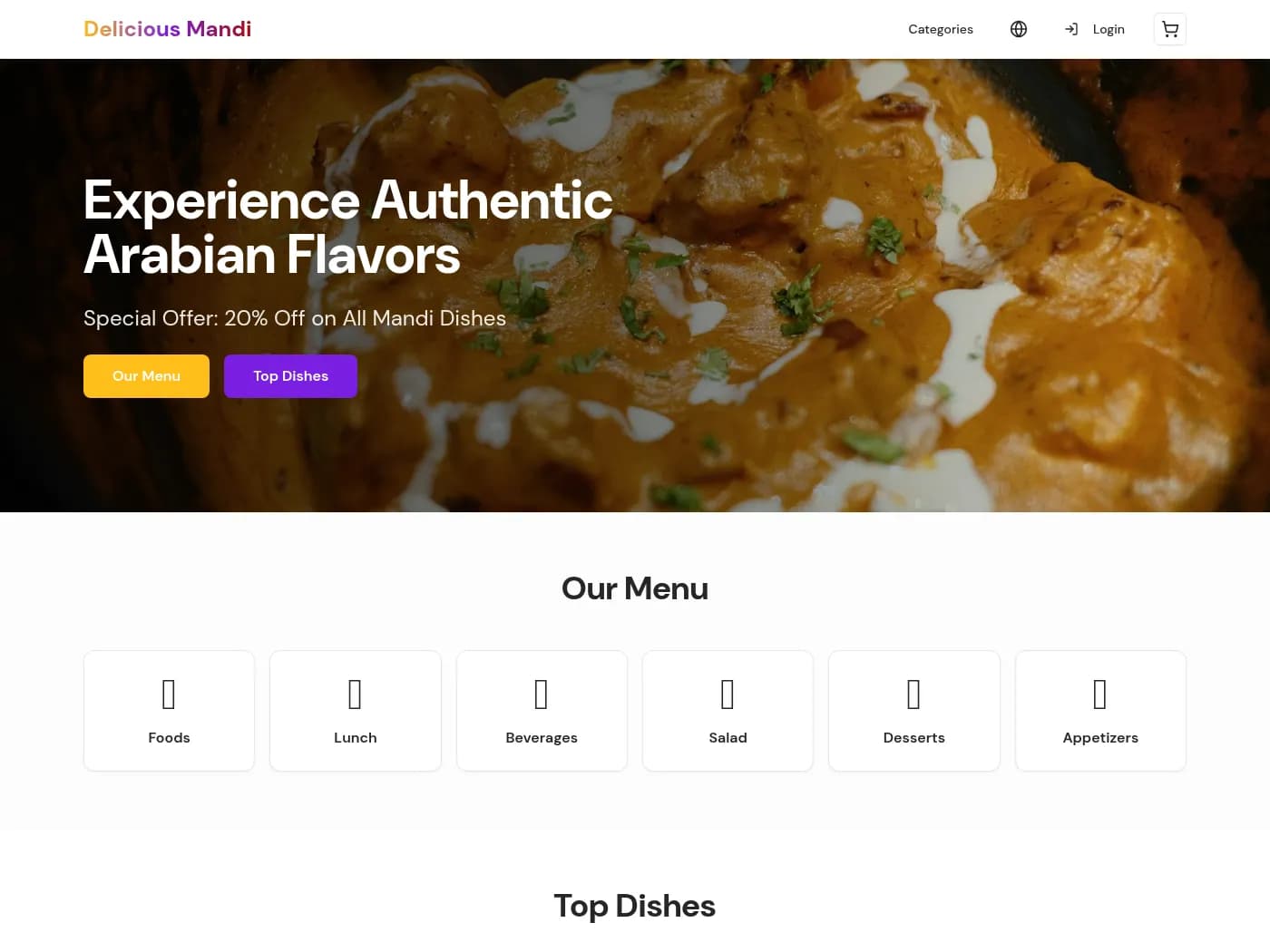 Minimalistic Restaurant MVP Web App