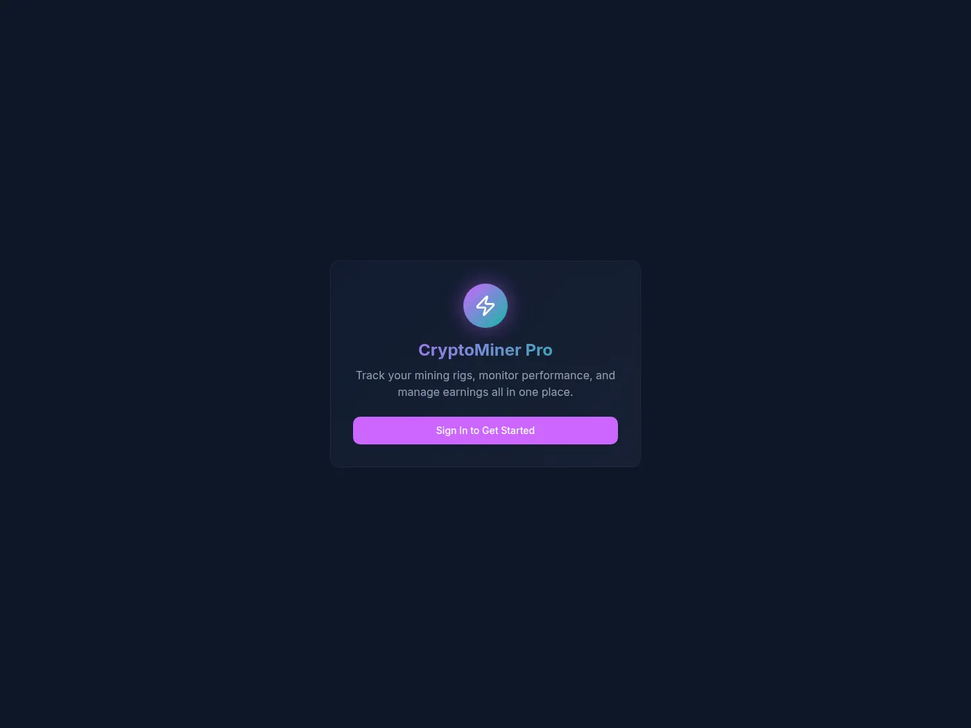 Simple Crypto Mining Tracker