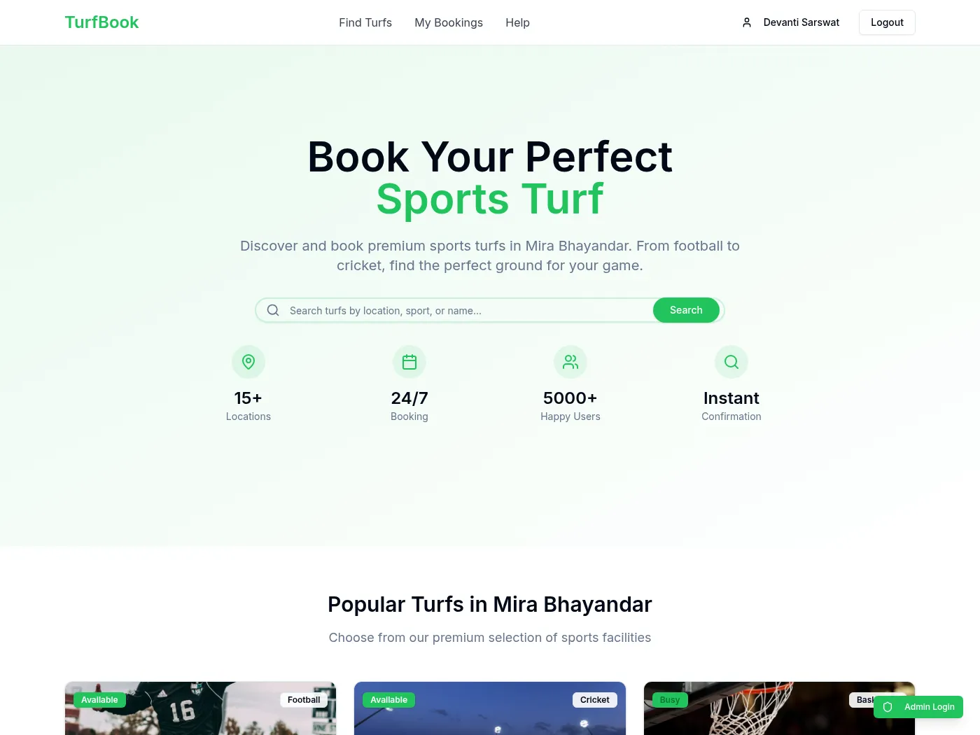 Mira Bhayandar Turf Booking Platform