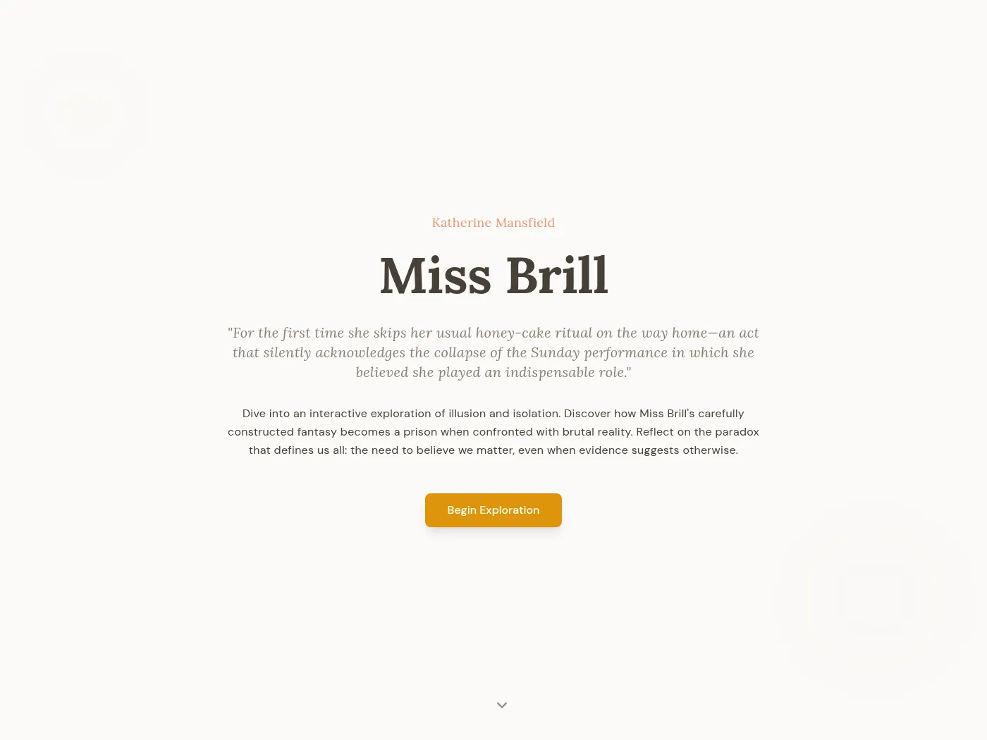 Miss Brill: An Interactive Exploration of Illusion and Isolation
