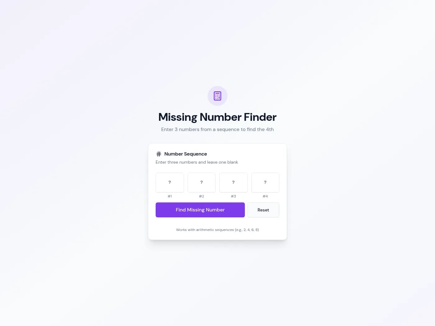 Missing Number Finder Web App