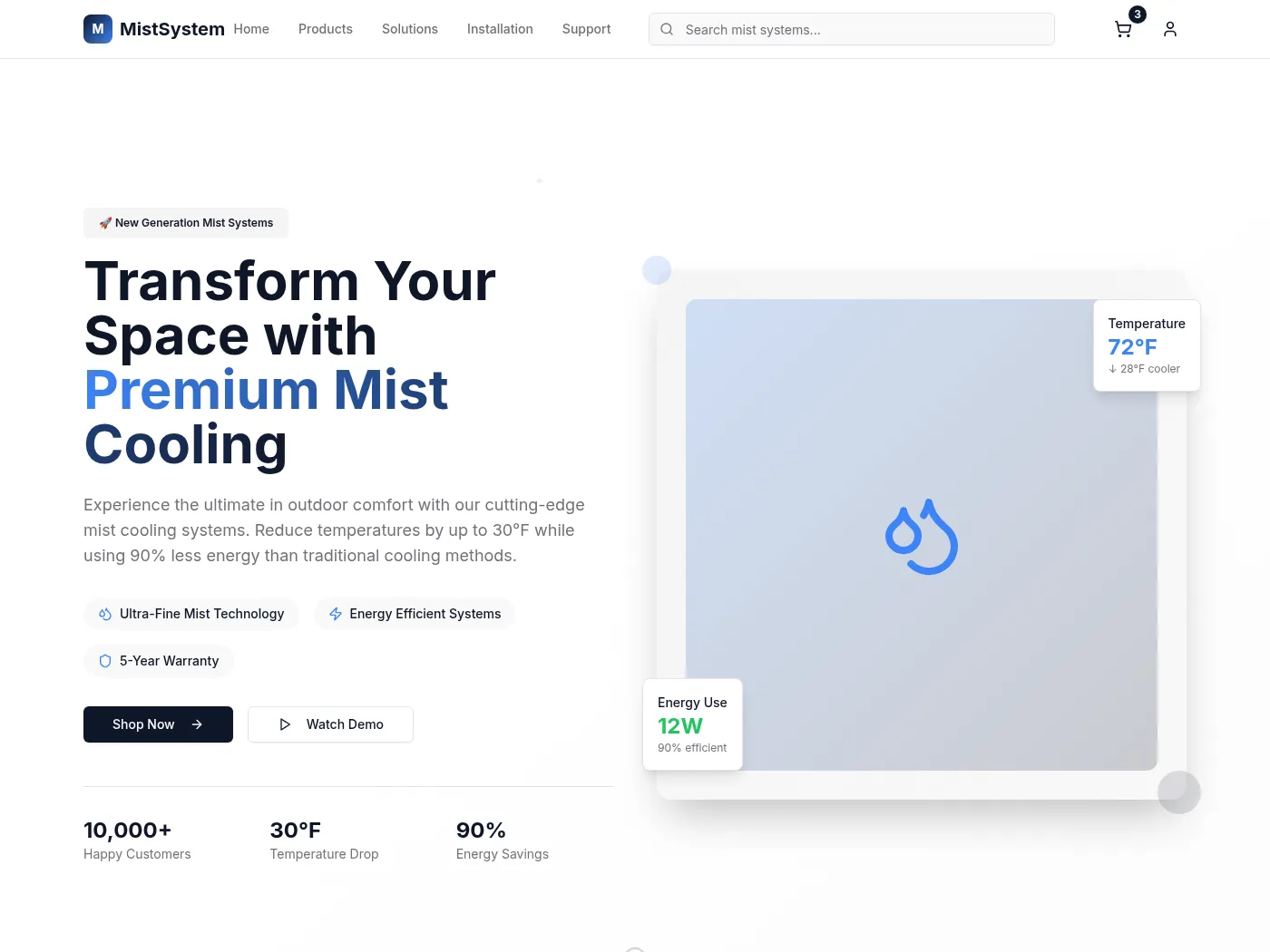 MistSystem Enhanced E-commerce Platform