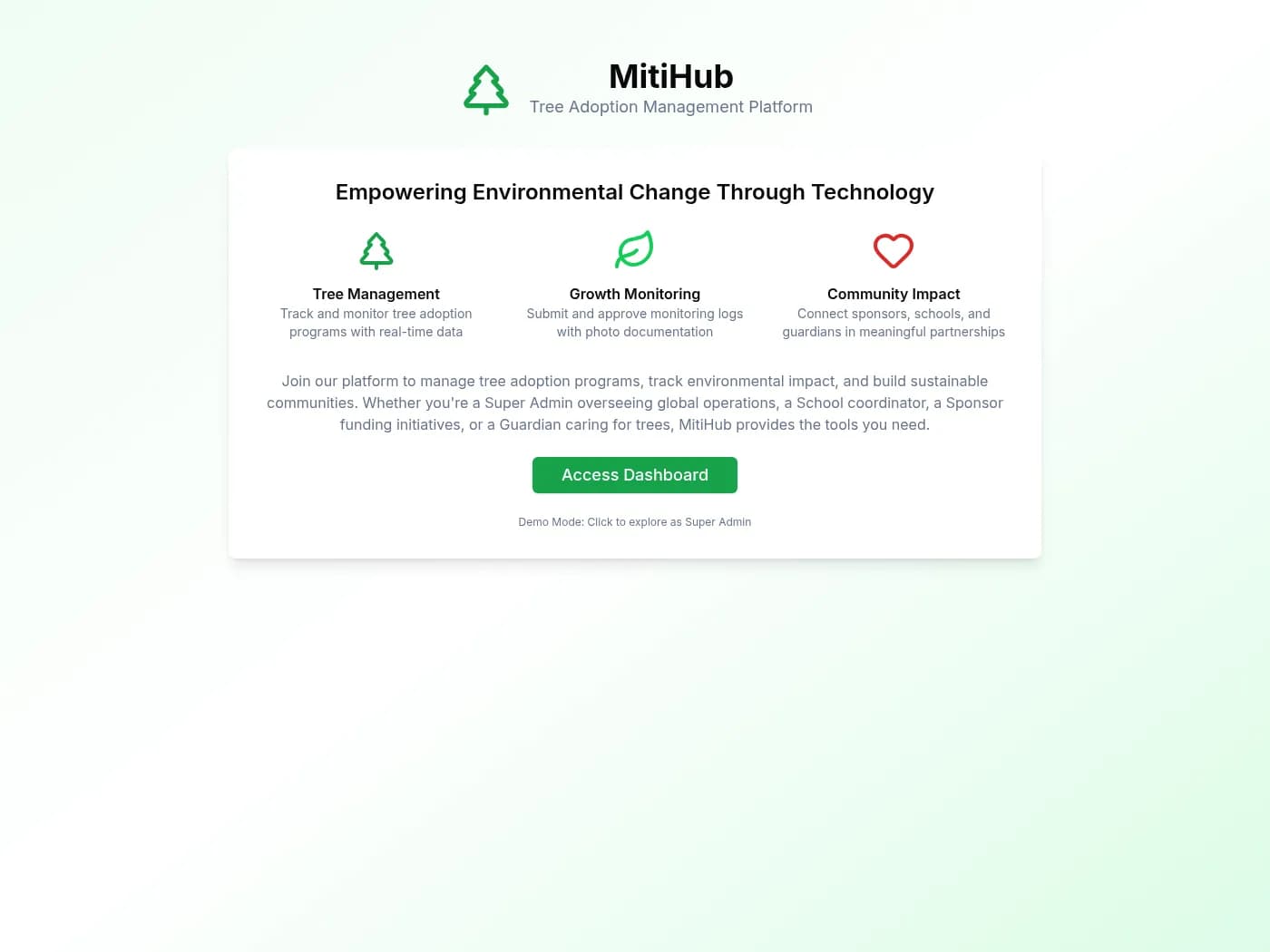 MitiHub Role-Based Admin Panel