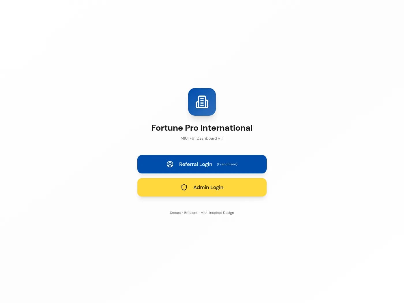MIUI F91 Dashboard v1.1 - Enhanced Franchisee & Admin Portal