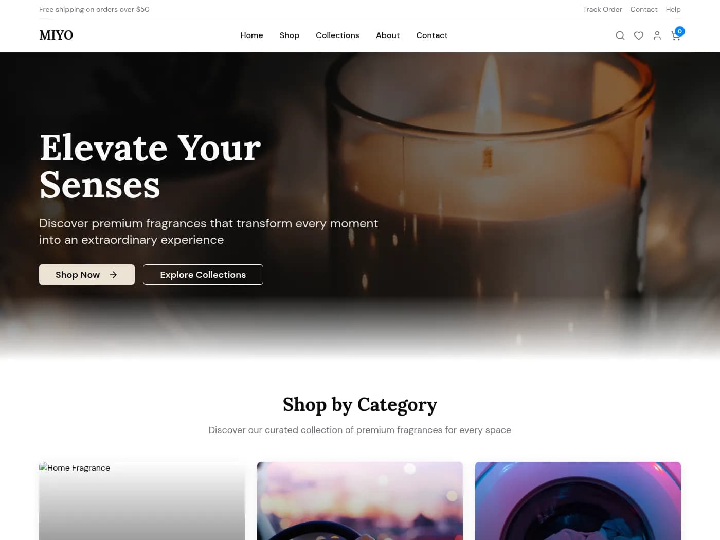Miyo Scent Inspired Style Website
