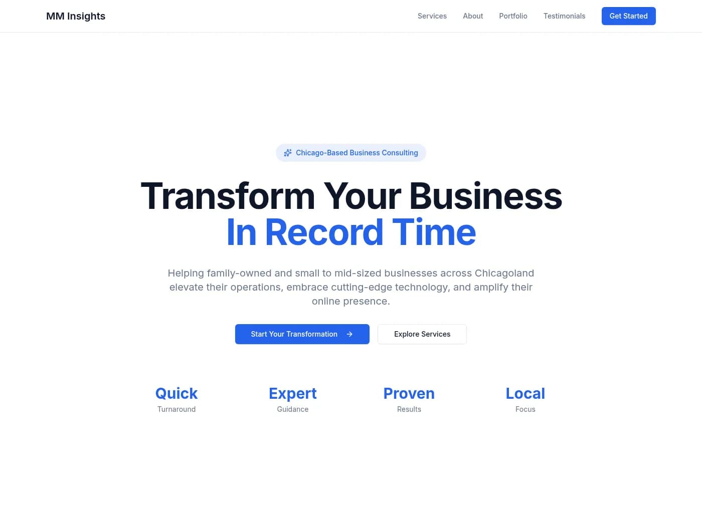 MM Insights Consulting Website