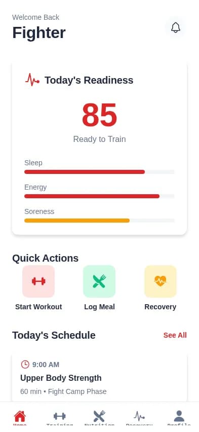 MMA Performance Lab – All-In-One Mobile Training, Nutrition & Recovery Platform for Fighters