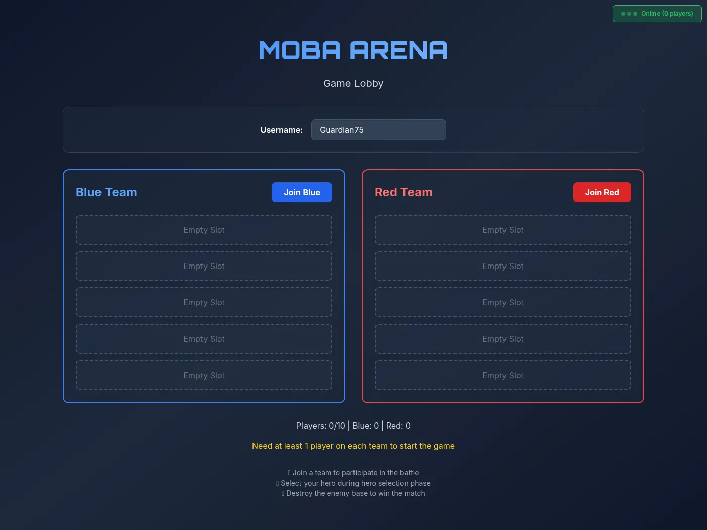 MOBA Game Full Stack Implementation
