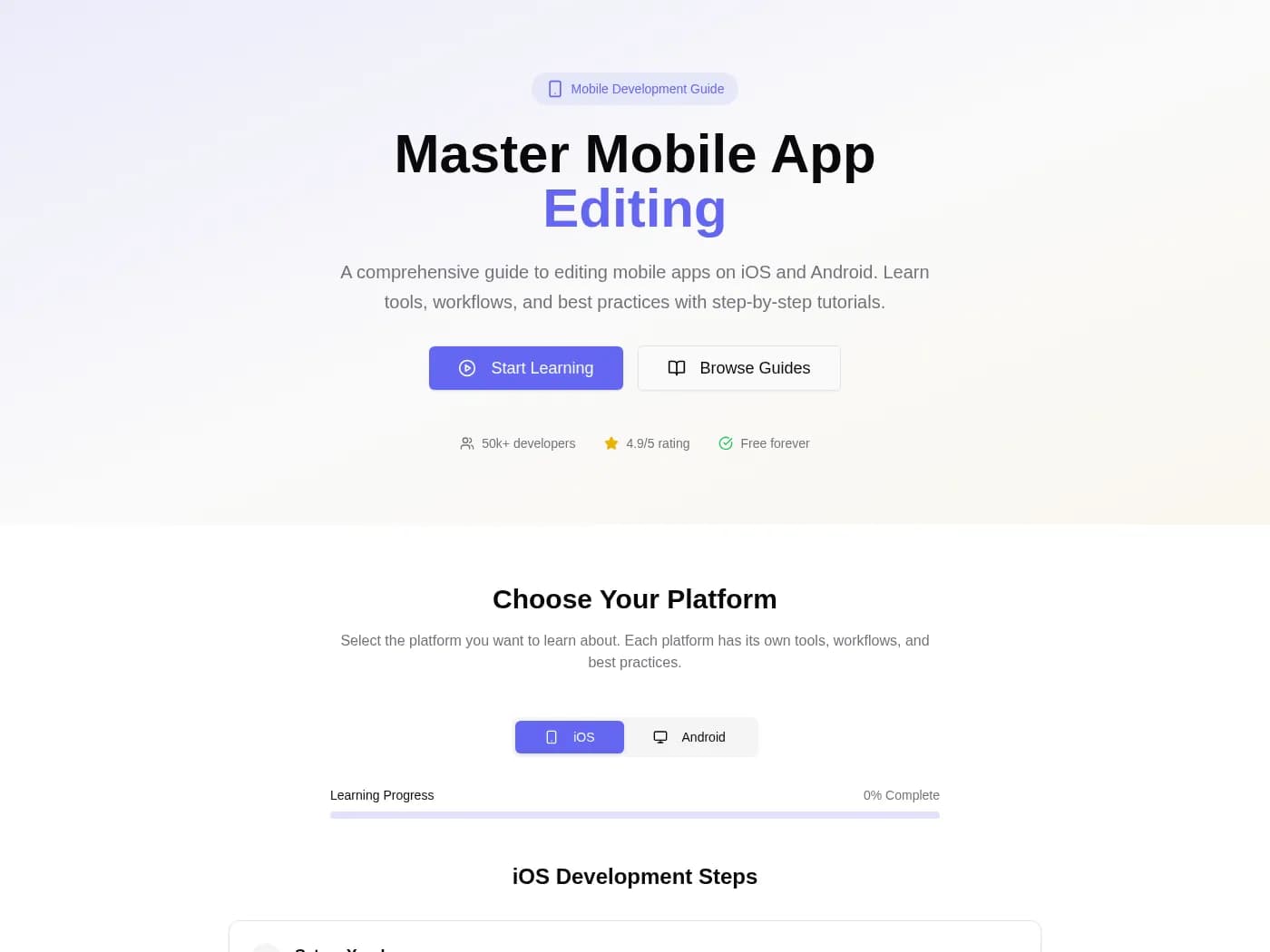 Mobile App Editing Guide