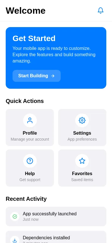 Instant Mobile App Starter