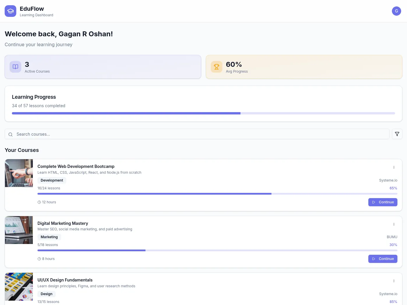 Mobile-First LMS PWA for Secure Course Access and Progress Tracking