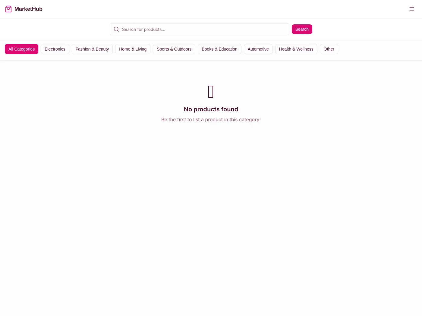Marketplace App with Buyer/Seller Accounts, Listings, and Integrated Payments