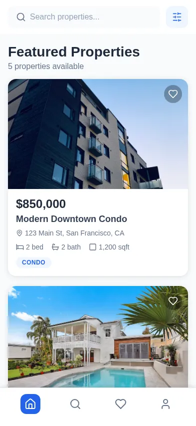 Mobile Real Estate Platform