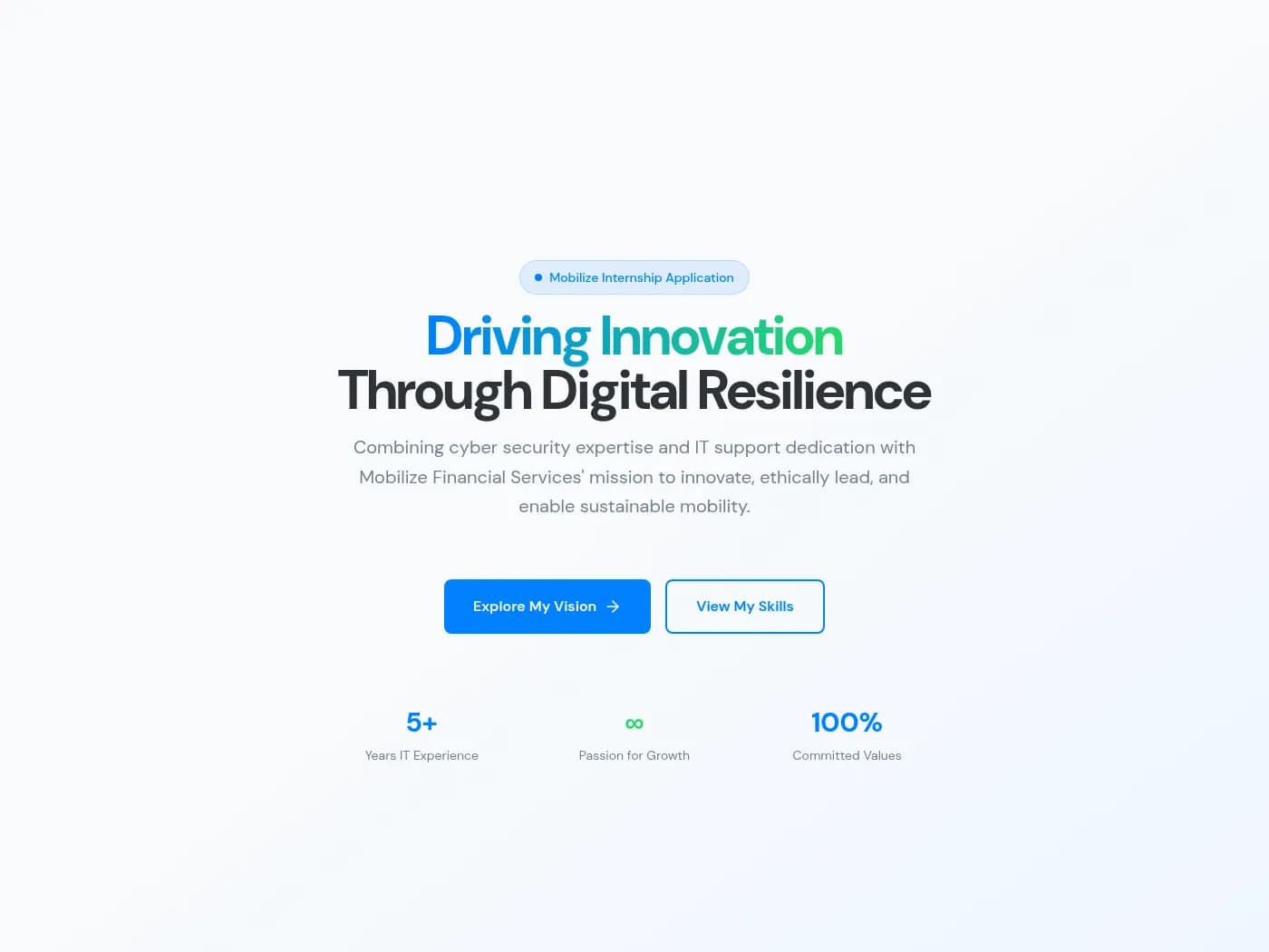 Mobilize Internship Motivation Page