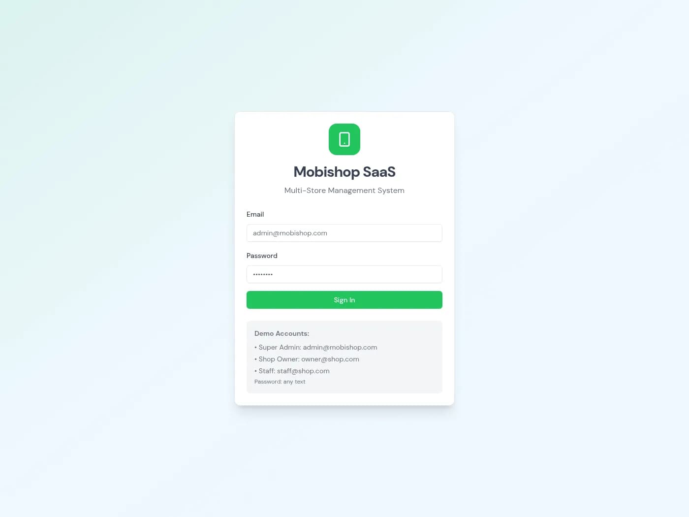 Mobishop SaaS: Real-Time Multi-Store Management System