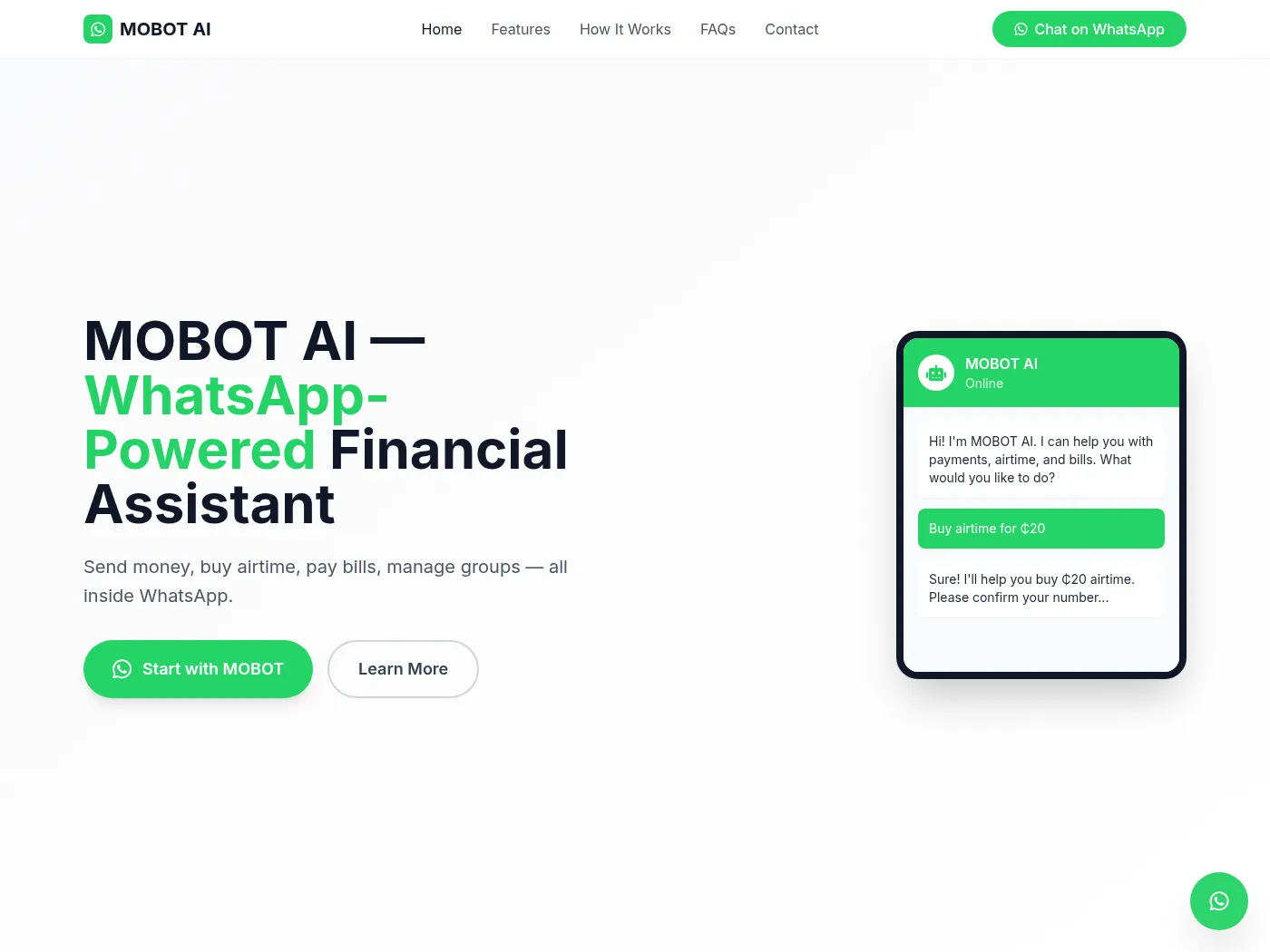 MOBOT AI Official Landing Website