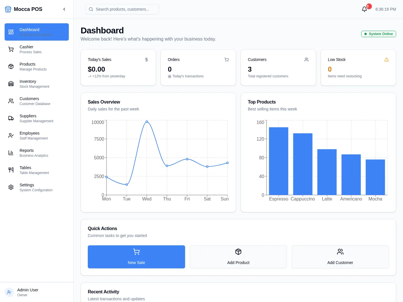 Mocca-Inspired Fullstack POS System