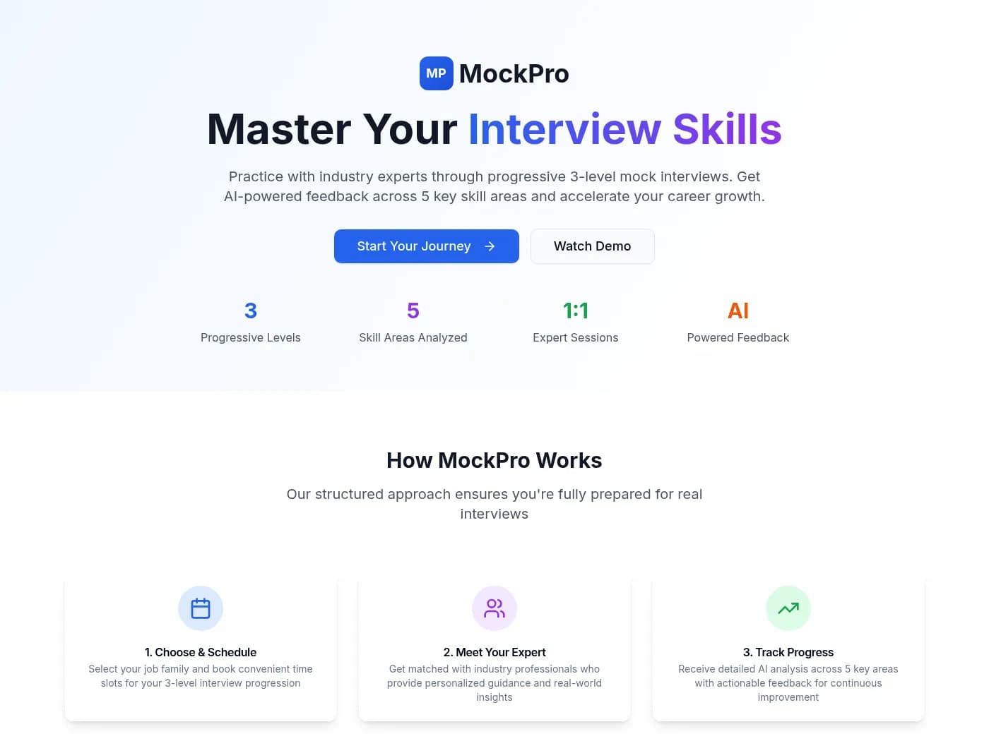 Mock Interview Platform with Industry Experts and AI-Driven Feedback