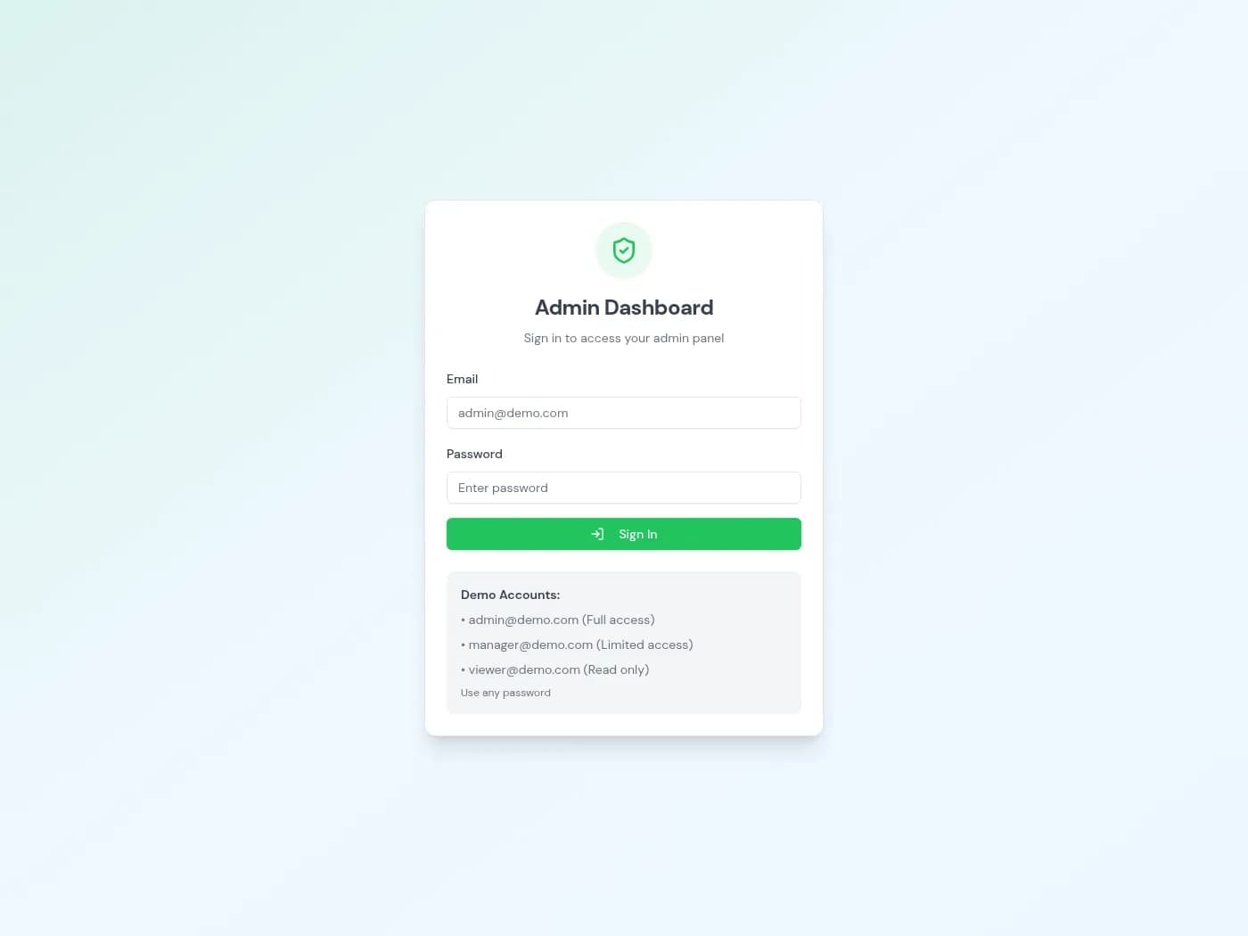 Modern Responsive Admin Dashboard UI with Analytics, RBAC, Notifications, and Custom Widgets