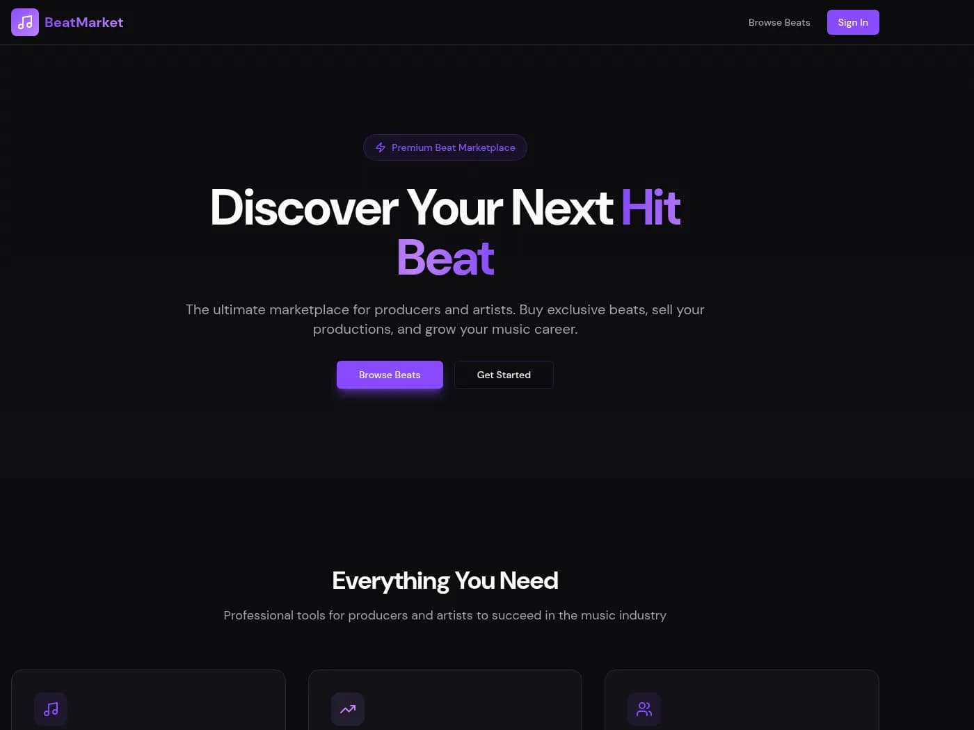 Modern Beat Marketplace Platform with Google Authentication and YouTube Integration
