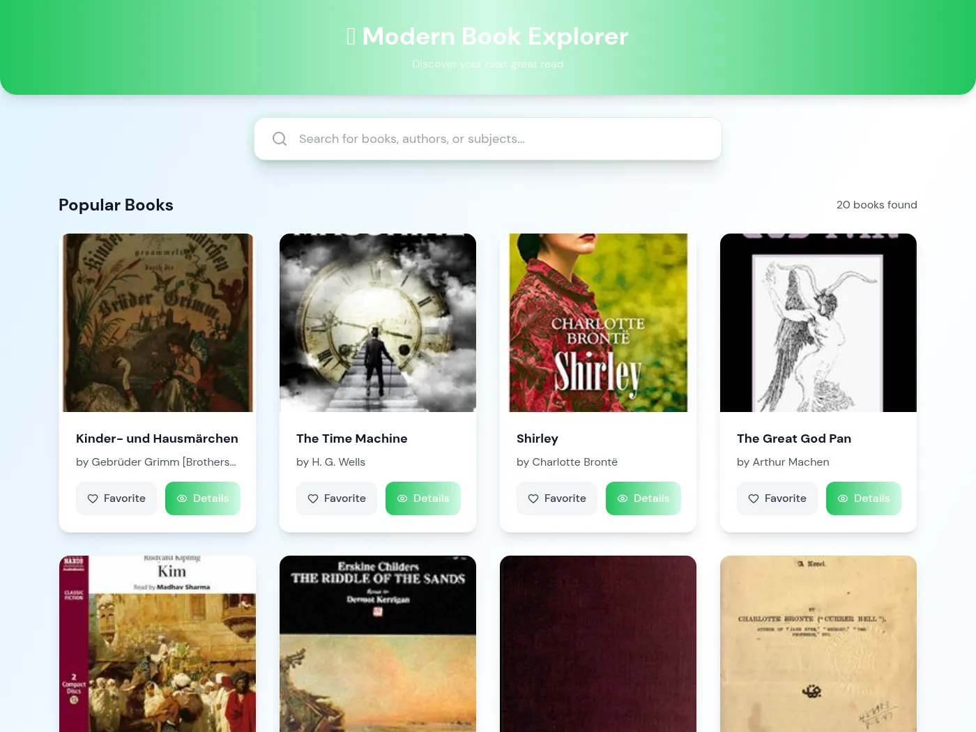 Modern Book Explorer Web App