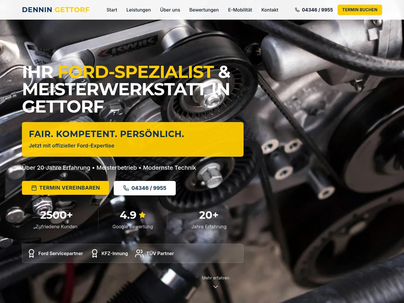Modern Car Repair Shop Website Redesign