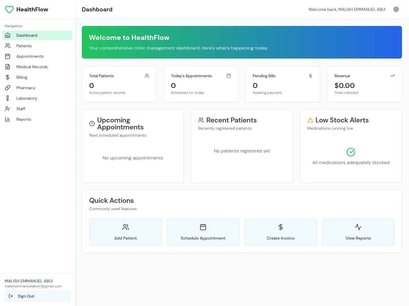 Modern Clinic Management Platform for Streamlined Patient Care