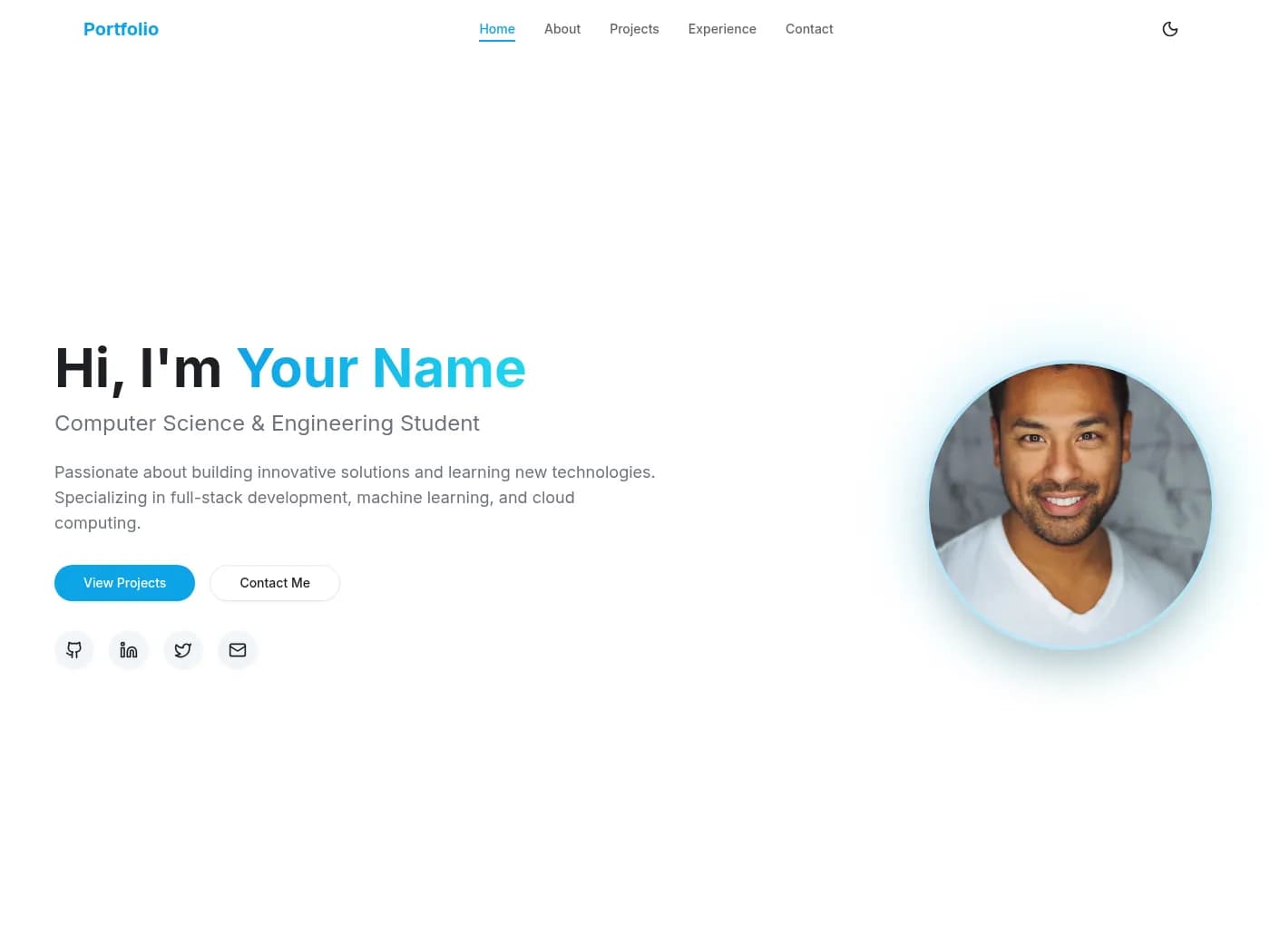 Modern Professional Portfolio for Computer Science Student