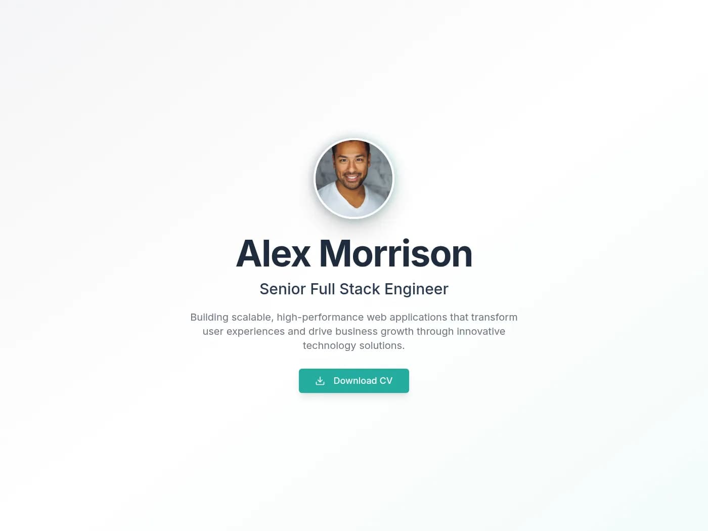 Modern Professional CV Web App