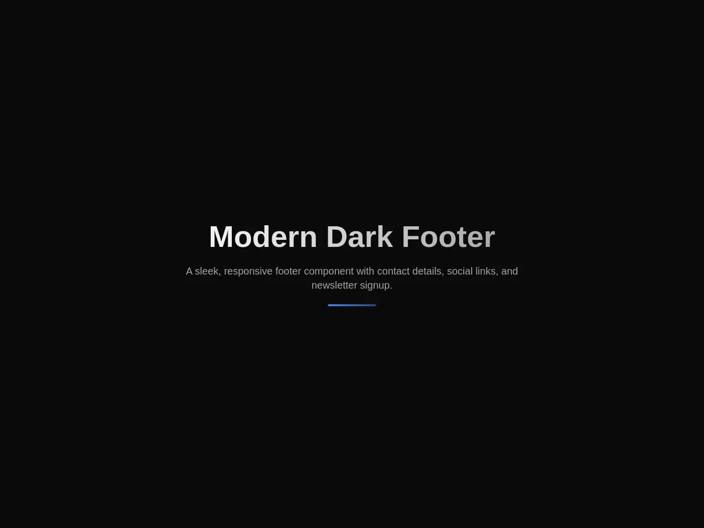 Modern Dark Footer Component