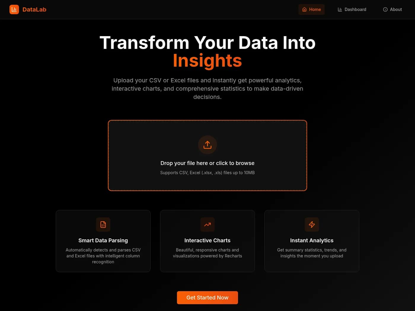 Modern Data Analysis Dashboard with Next.js