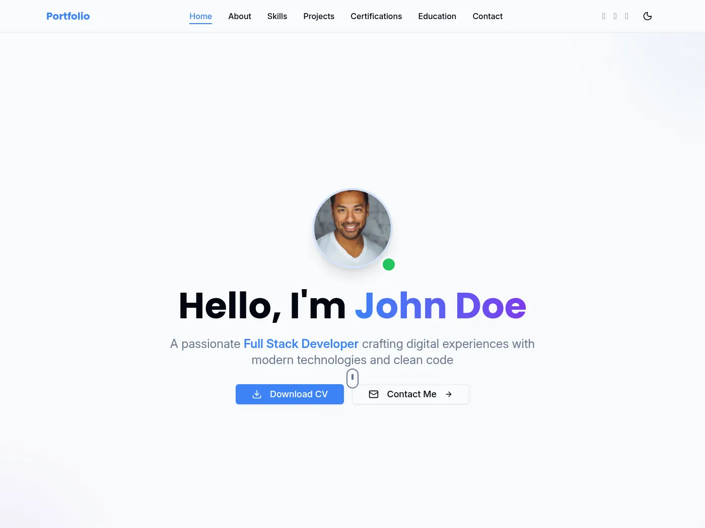 Modern Responsive Developer Portfolio with Vite, Tailwind, and Framer Motion