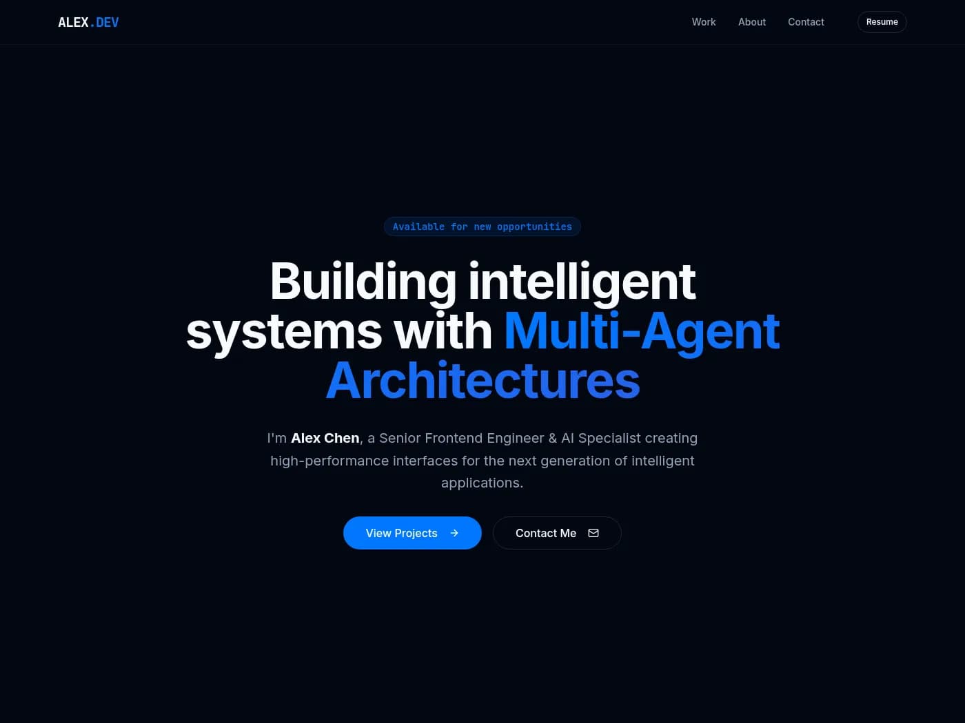 Modern Developer Portfolio – Senior Frontend Engineer & UI/UX Designer Showcase