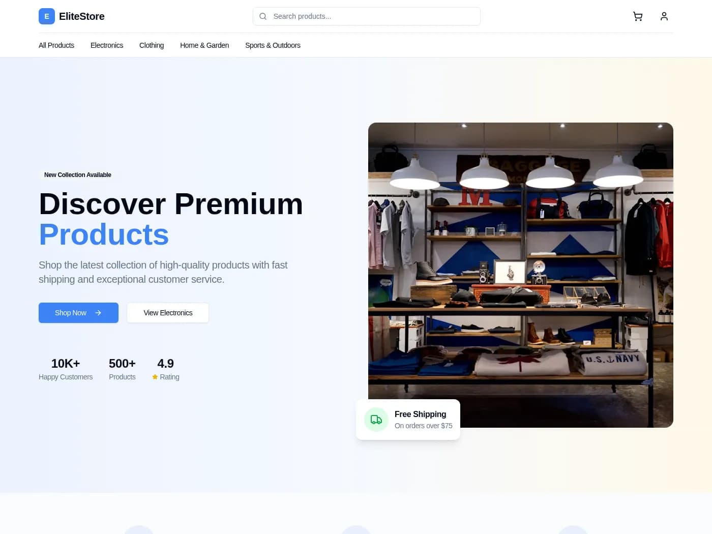 Modern E-Commerce Platform for Physical Products