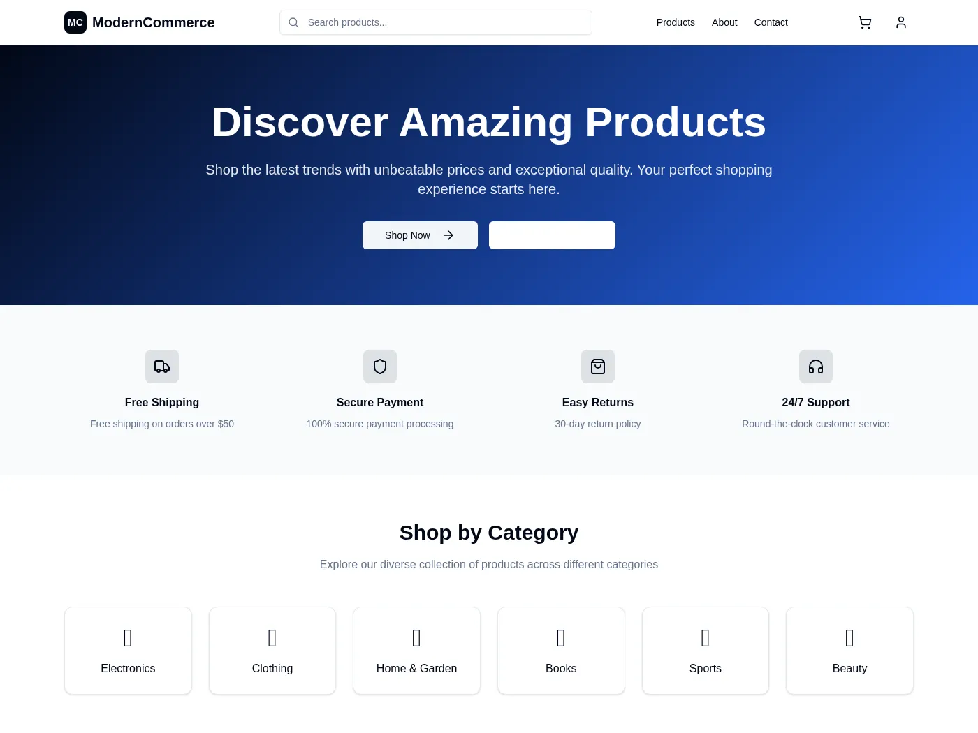 Modern Responsive E-Commerce Platform with React & Tailwind