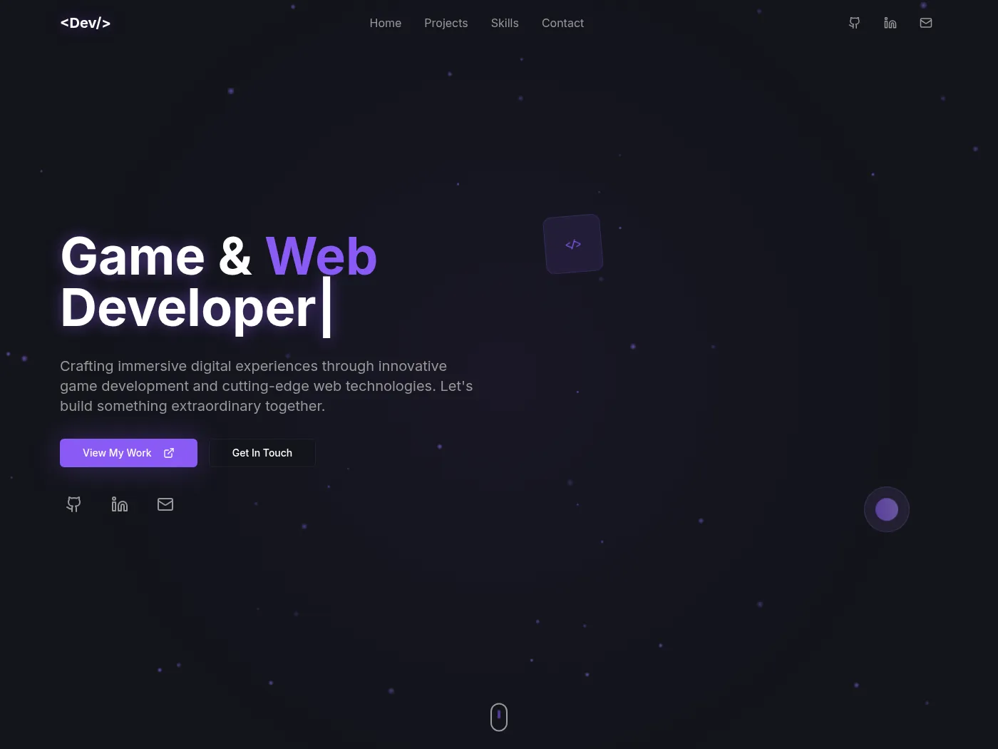 Modern Game & Web Developer Portfolio