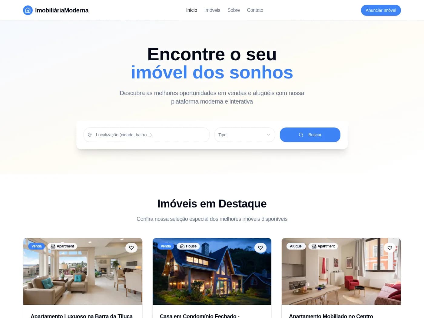 Modern Interactive Real Estate Website