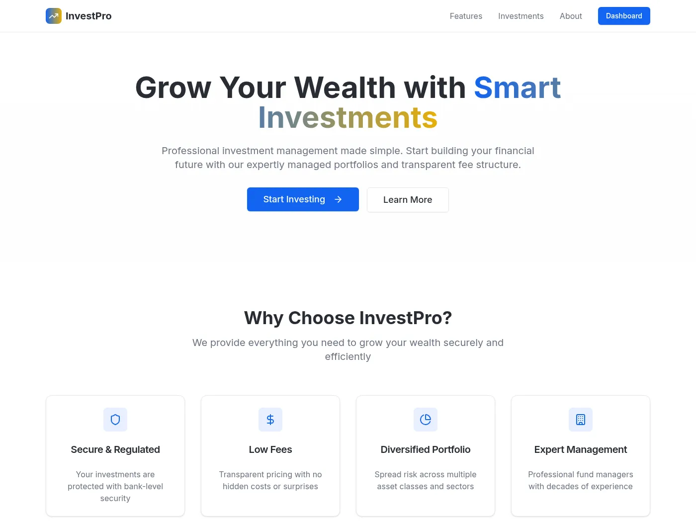 Modern Professional Investment Platform