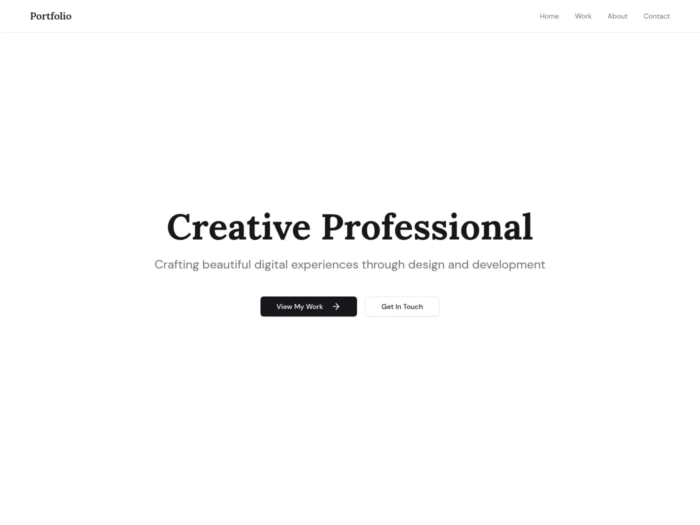 Modern Minimal Portfolio Website with Built-In Contact Form