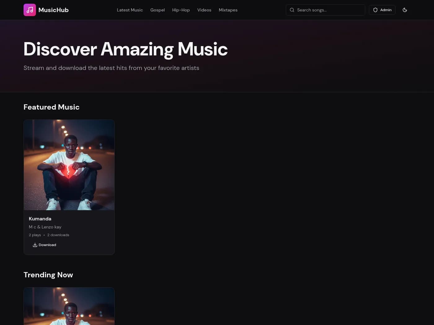 Modern Music & Entertainment Platform