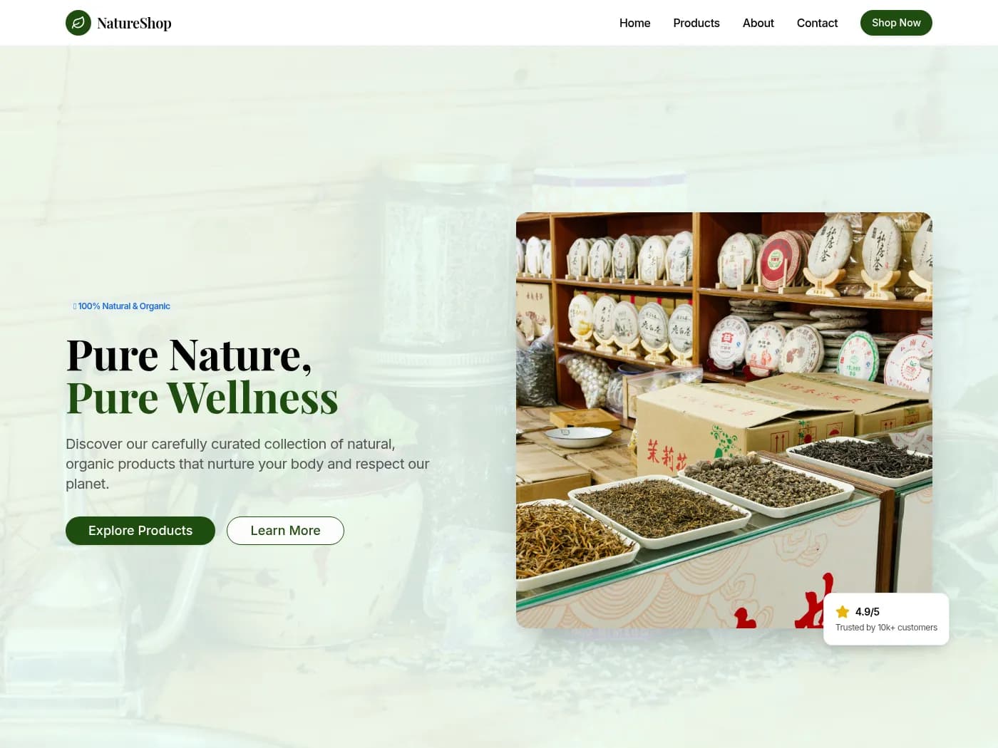 Modern Natural Shop Website