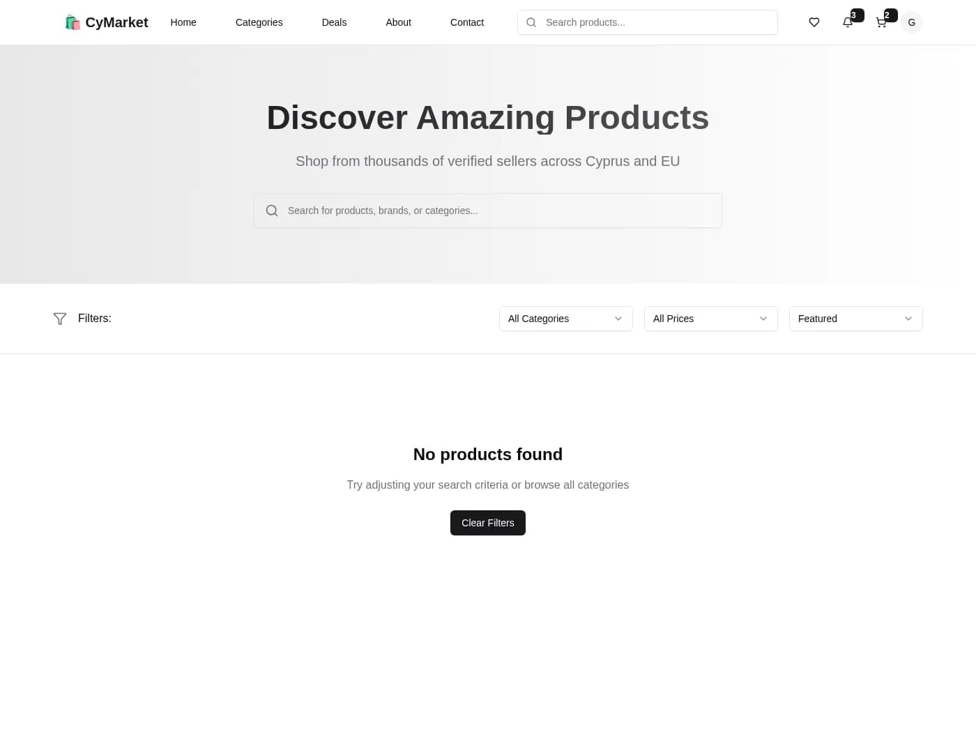 Modern Multipage Online Marketplace Platform