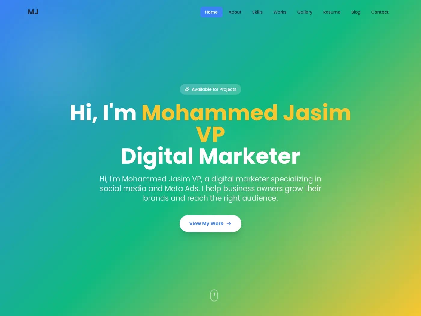 Mohammed Jasim VP – Modern Responsive Personal Portfolio Website