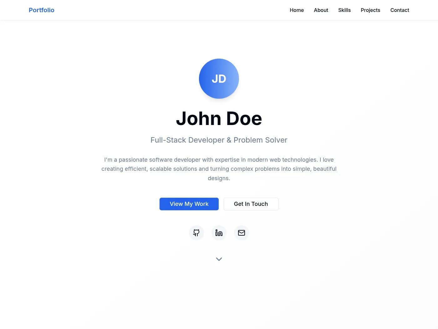 Modern Personal Portfolio Website with Interactive Showcases