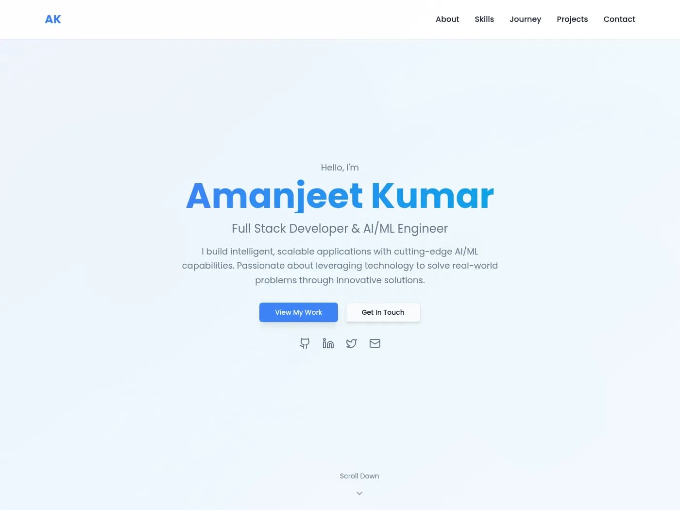 Modern Personal Portfolio Website for Creative Professionals